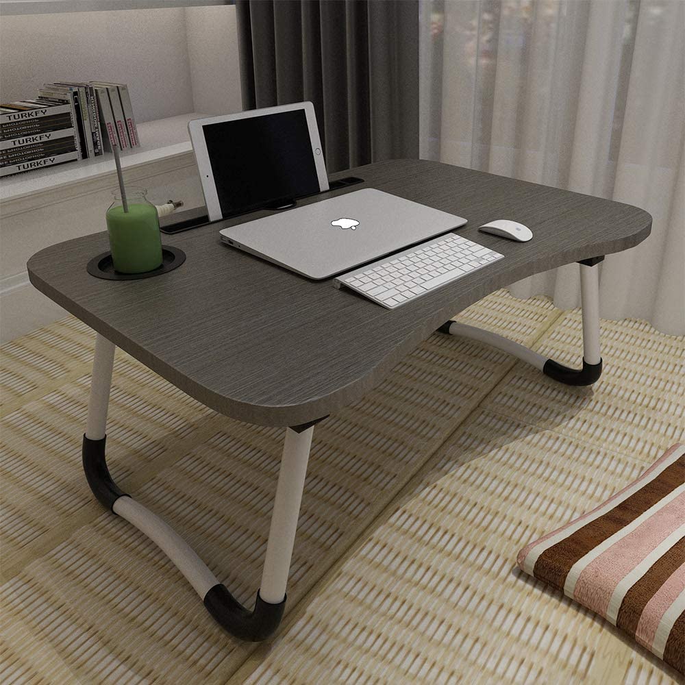 Foldable Bed Tray Lap Desk Portable With Phone Slots Notebook Table Foldable Bed Tray Lap Desk Portable With Phone Slots Notebook Table